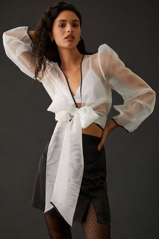 Maeve Sheer Bow-Front Top | Anthropologie