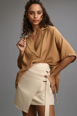 By Anthropologie Short-Sleeve Wide Placket Top | Anthropologie UK