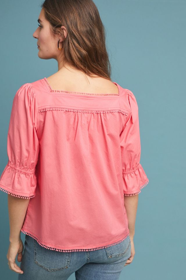 Ruffled Poplin Blouse | Anthropologie