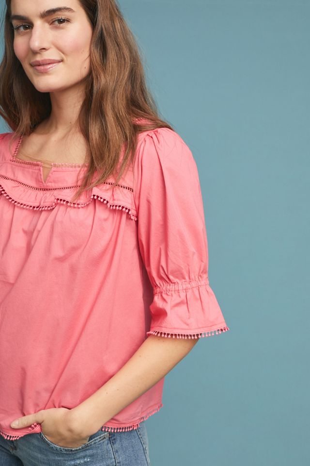 Ruffled Poplin Blouse | Anthropologie