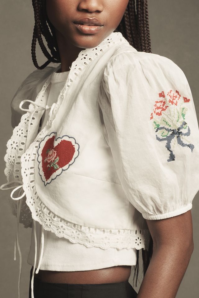 For Love & Lemons Amore Embroidered Blouse | Anthropologie