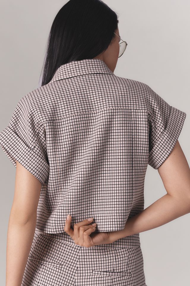 Derek Lam 10 Crosby Nicolas Short-Sleeve Jacket Blouse | Anthropologie