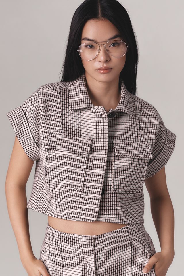 Derek Lam 10 Crosby Nicolas Short-Sleeve Jacket Blouse | Anthropologie