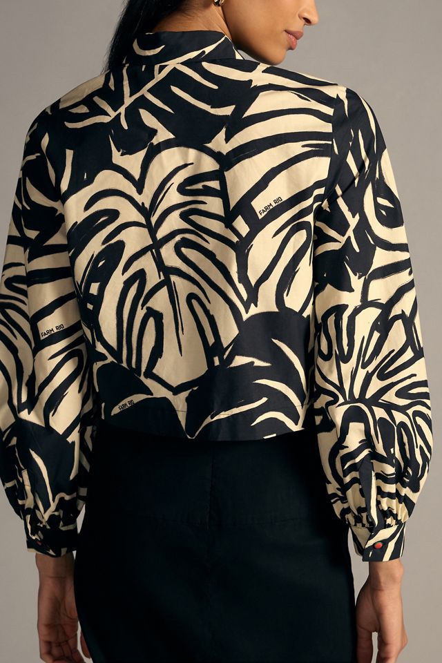Farm Rio x Anthropologie Puff-Sleeve Graphic Blouse | Anthropologie