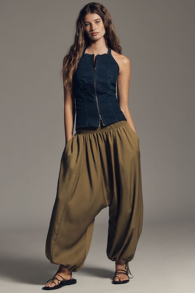 Pilcro Sleeveless Zip-Front Denim Top | Anthropologie