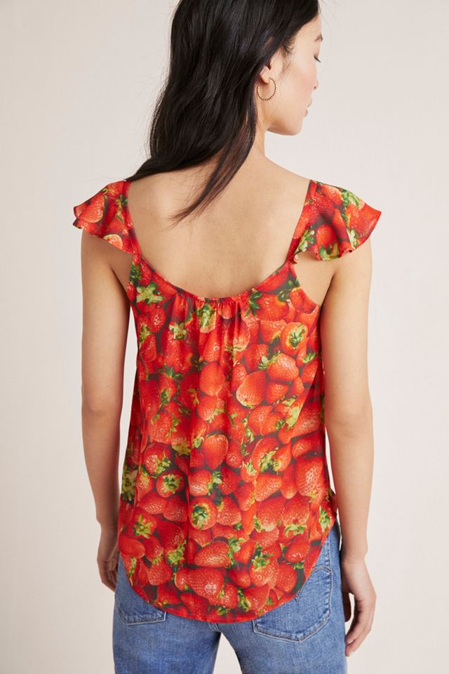 Ruffled Strawberry Top | Anthropologie