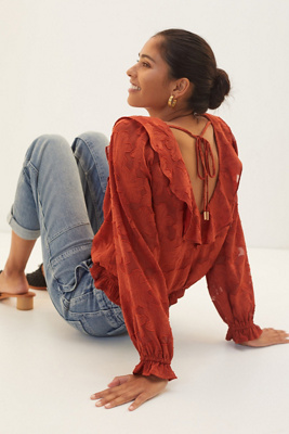 Textured Floral Blouse | Anthropologie