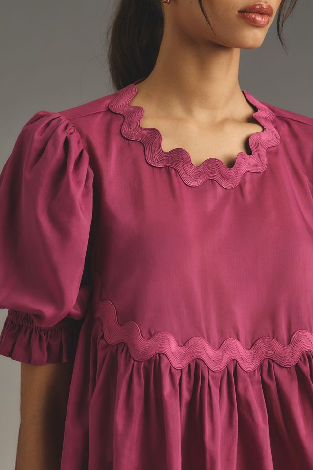 Mare Mare Short-Sleeve Ric Rac Babydoll Top | Anthropologie