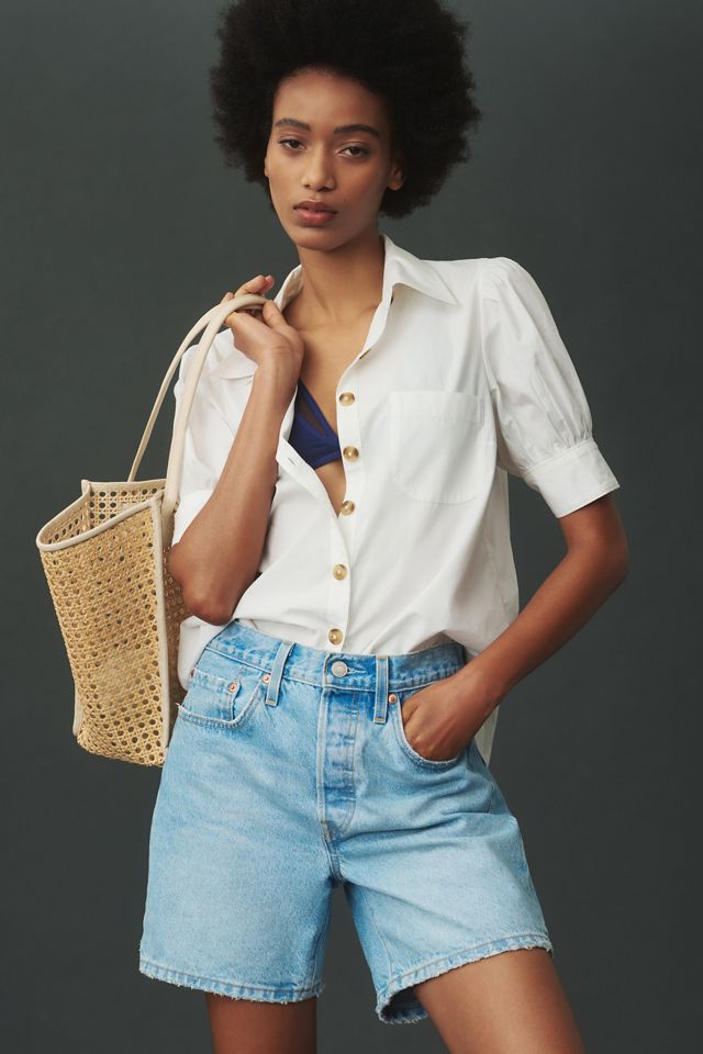 Maeve Puff-Sleeve Signature Blouse | Anthropologie