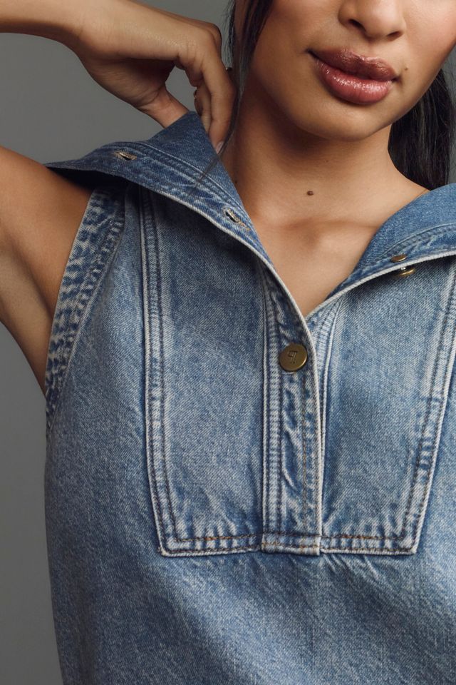 Pilcro Sleeveless Denim Popover Top | Anthropologie