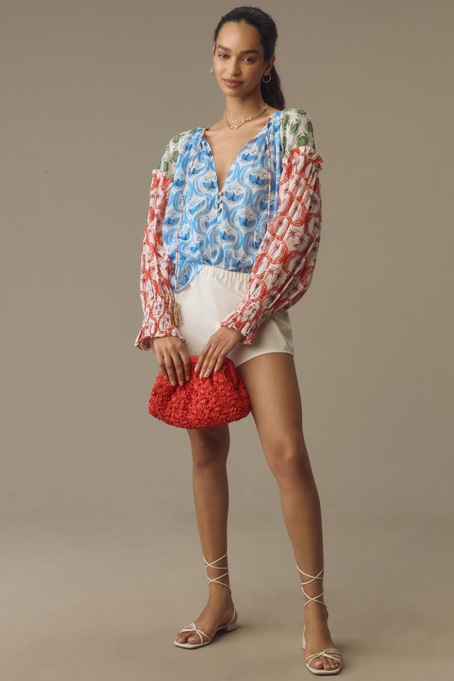 Farm Rio Summer Mix Multicolor Blouse | Anthropologie