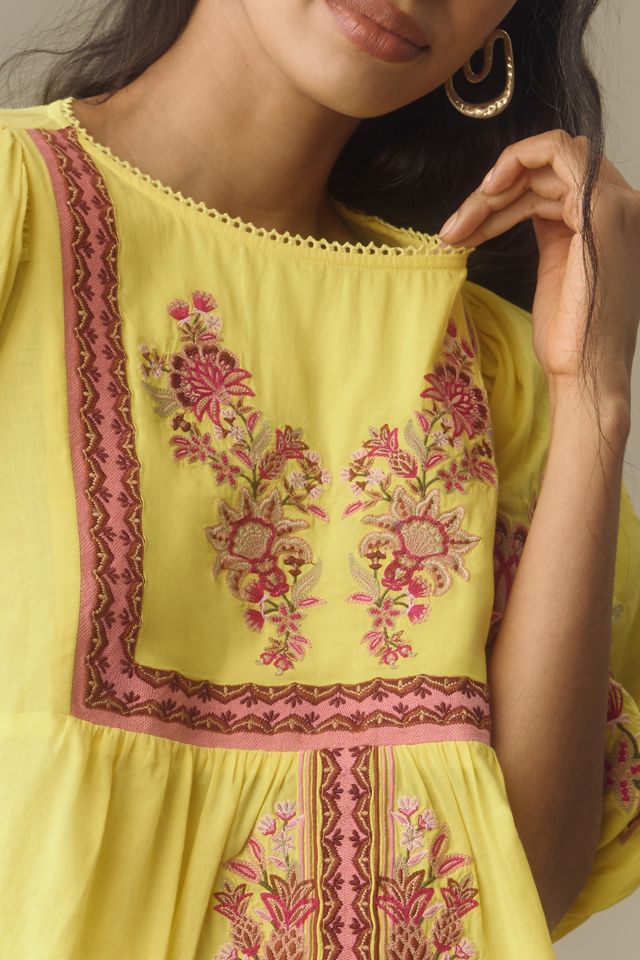 Farm Rio Tapestry Embroidered Blouse | Anthropologie