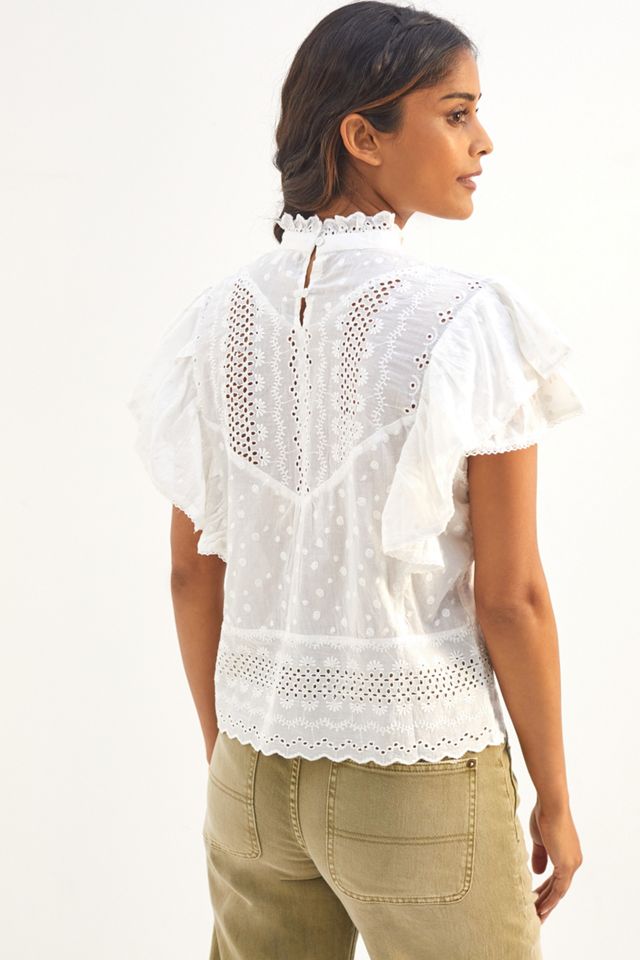 Ruffled Eyelet Blouse | Anthropologie