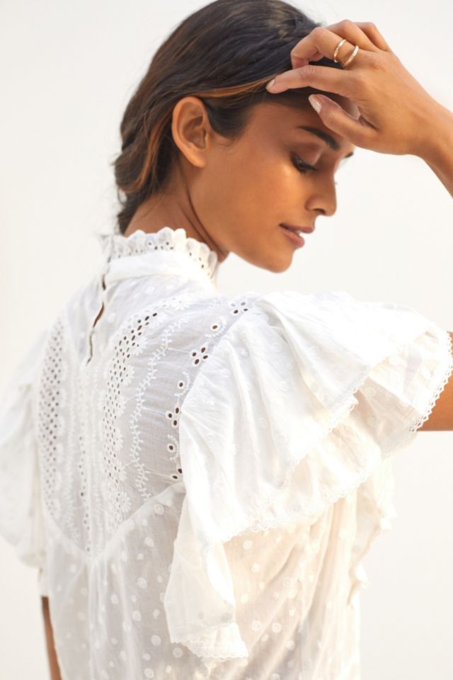 Ruffled Eyelet Blouse | Anthropologie
