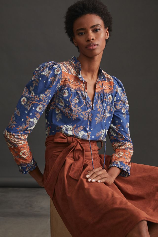 Floral Puff-Sleeved Blouse | Anthropologie