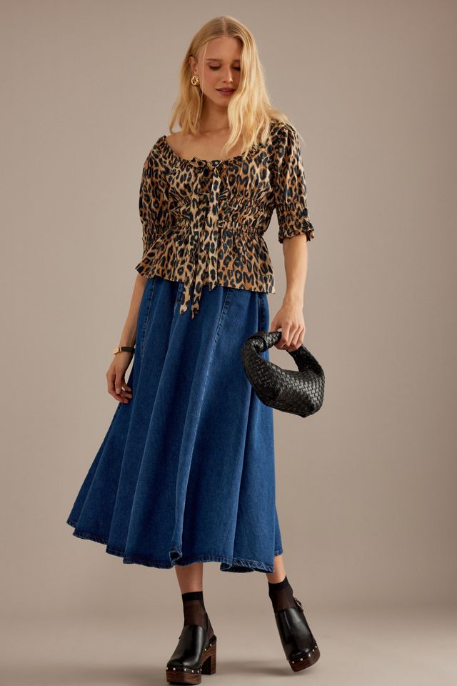 Damson Madder Bianca Leopard Print Blouse | Anthropologie ES