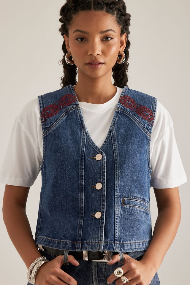 Damson Madder Rita Texas Denim Vest | Anthropologie UK