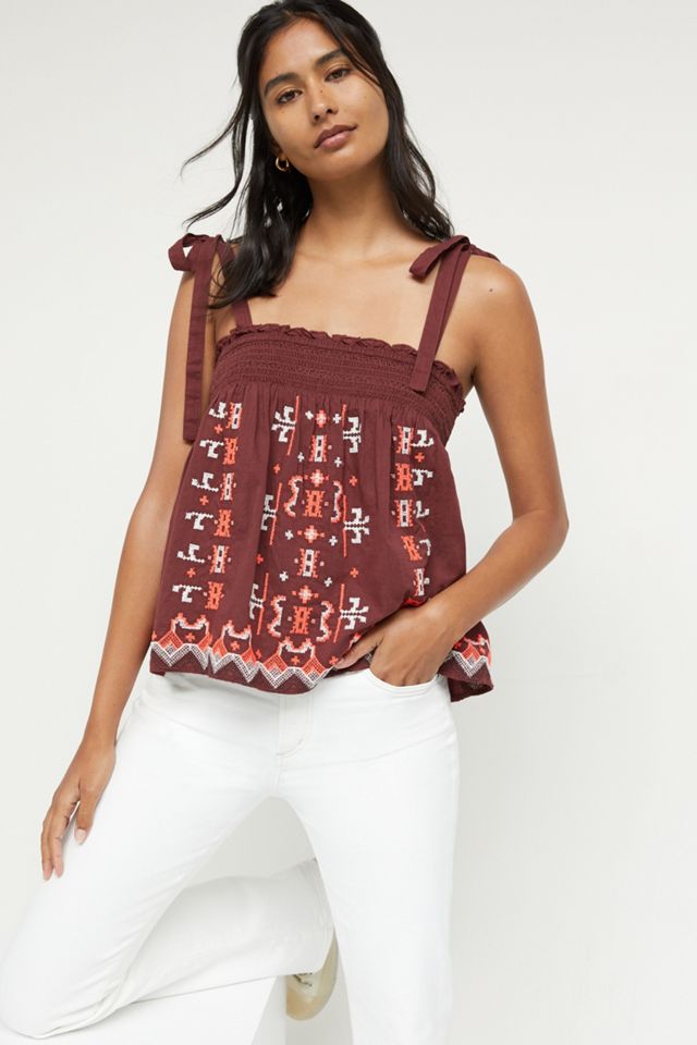 Embroidered Swing Tank | Anthropologie