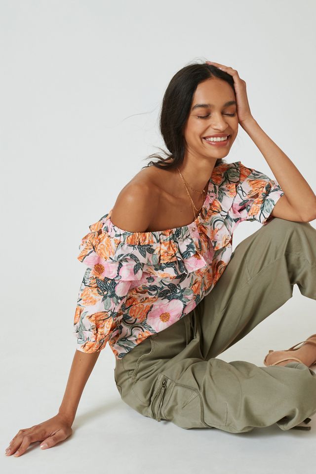 Cecilia Pettersson for Anthropologie Ruffled Off-The-Shoulder Blouse ...