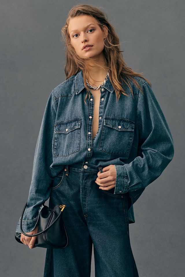 Pilcro Classic Denim Shirt | Anthropologie