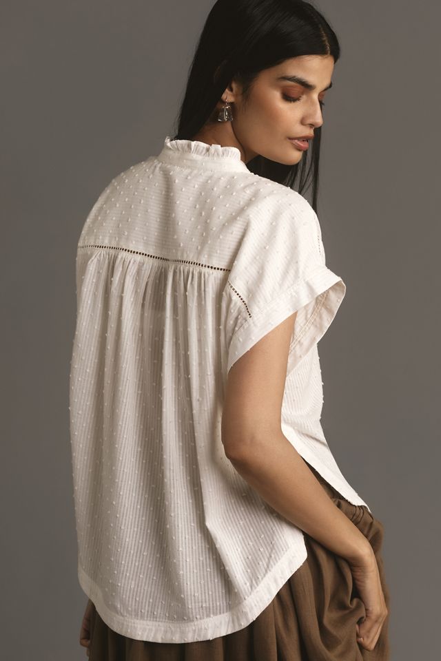 Pilcro Oversized Ruffled Blouse | Anthropologie