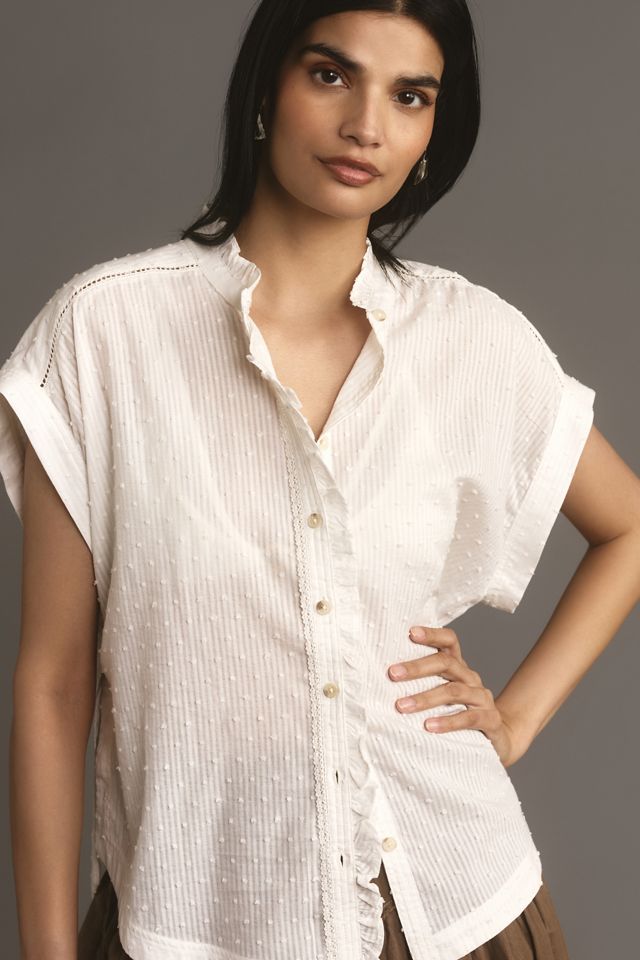 Pilcro Oversized Ruffled Blouse | Anthropologie