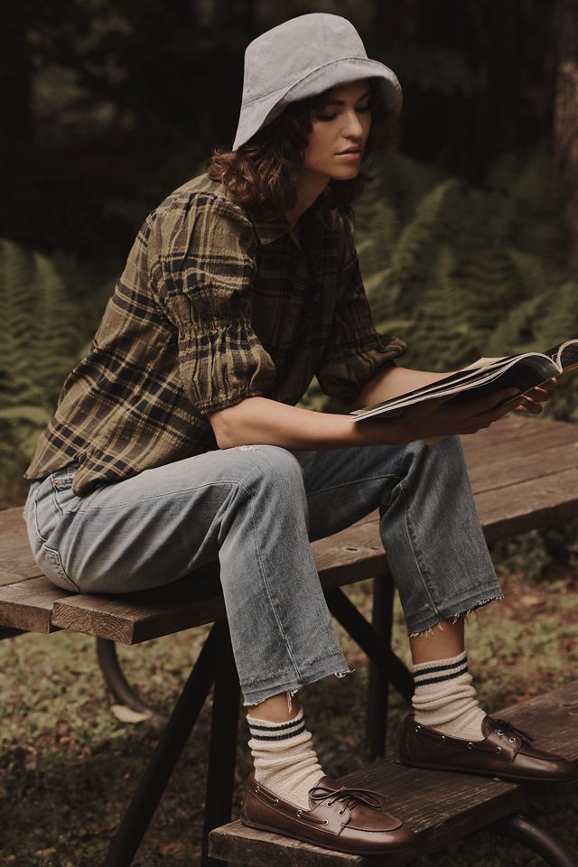 Pilcro Bubble-Sleeve Henley Top | Anthropologie