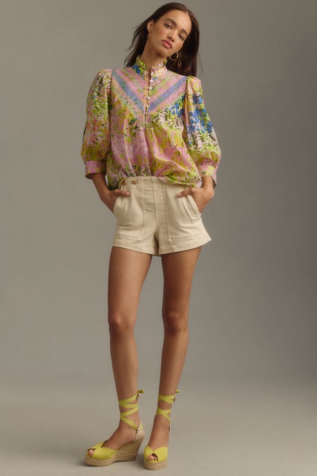 Hope for Flowers by Tracy Reese Smocked Linen Shirt | Anthropologie