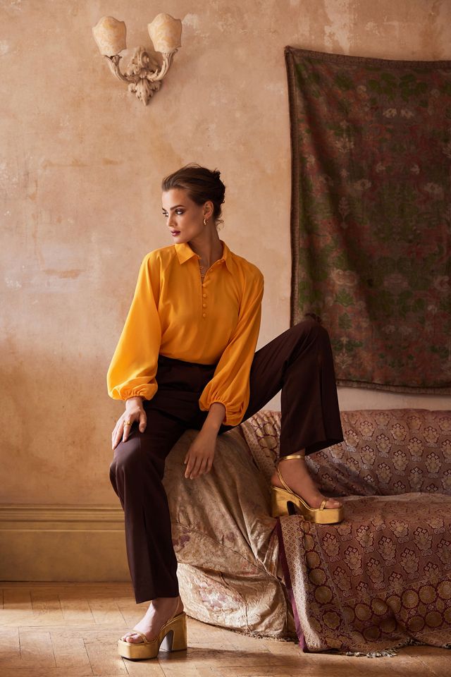 Silk Balloon Sleeve Blouse | Anthropologie UK