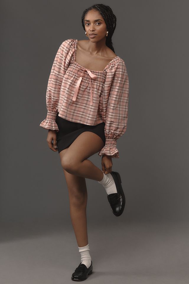 Mille Jesse Smocked Puff-Sleeve Top | Anthropologie