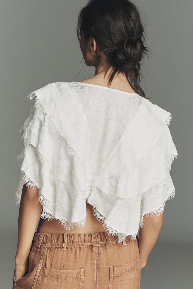 Ollari Layered Fringe Crop Top | Anthropologie UK