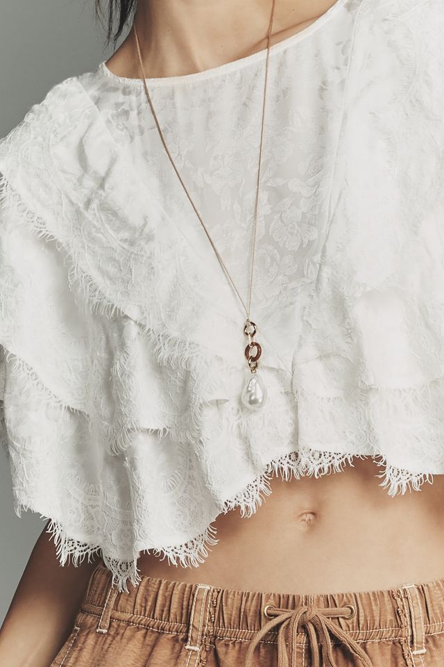 Ollari Layered Fringe Crop Top | Anthropologie UK