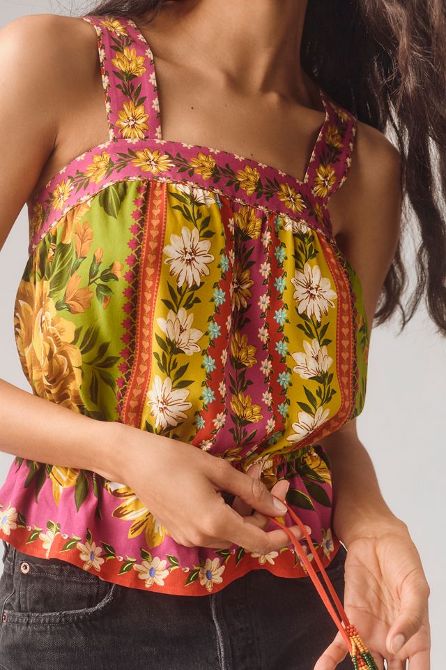 Farm Rio Mixed Patterned Tie-Waist Tank Top | Anthropologie UK
