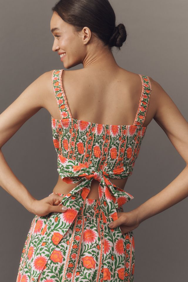 Pink City Prints Lucia Cropped Top | Anthropologie