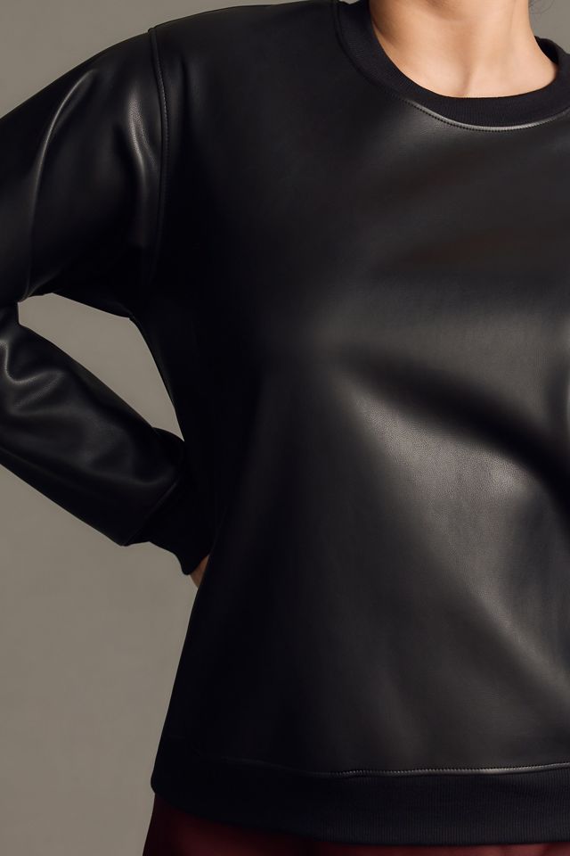 LA Made Faux Leather Pullover | Anthropologie