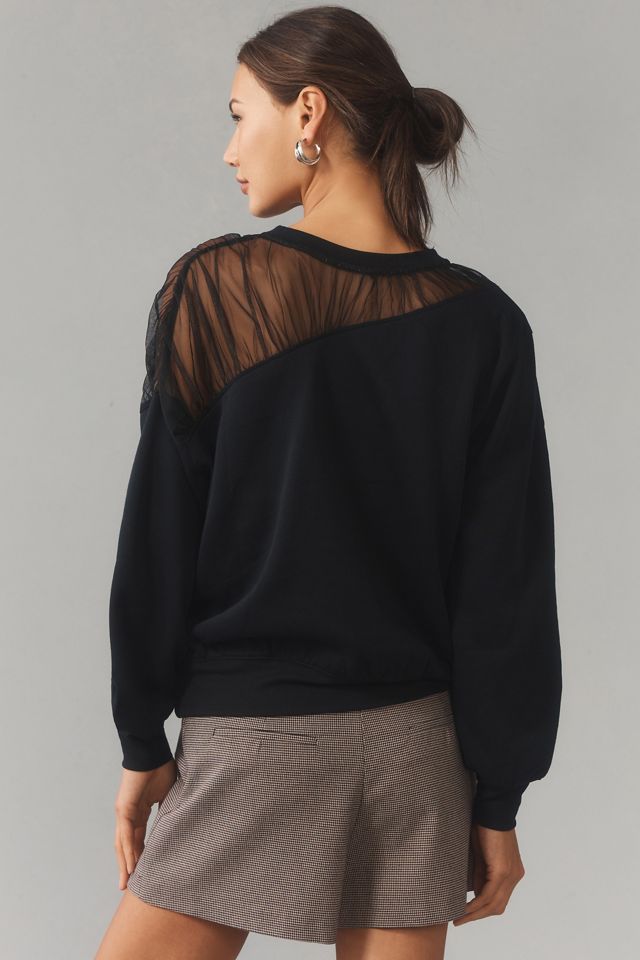 Maeve Sheer-Shoulder Pullover Knit Top | Anthropologie