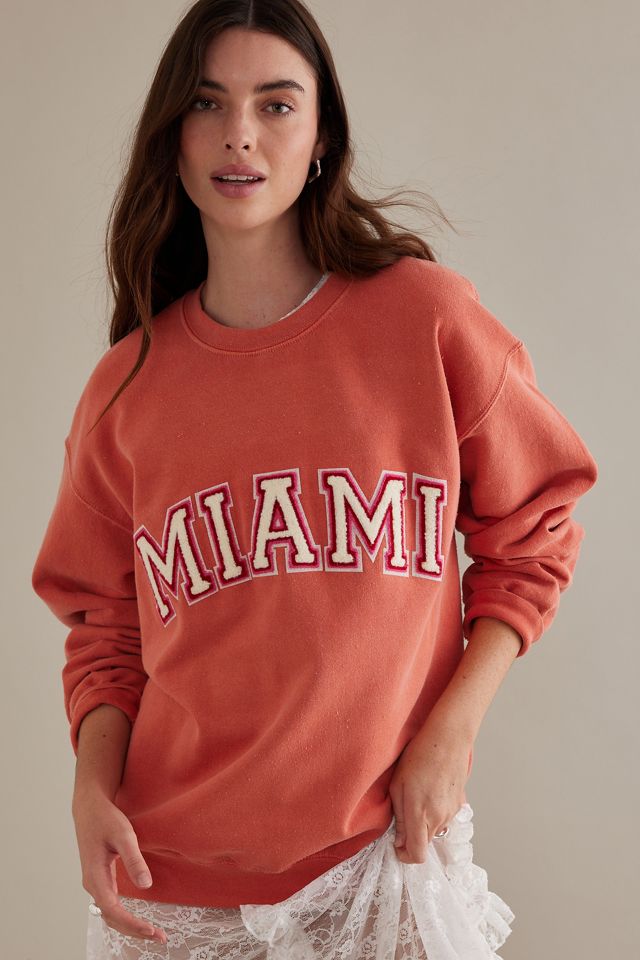 Oversized Miami Applique Crew-Neck Sweatshirt | Anthropologie UK