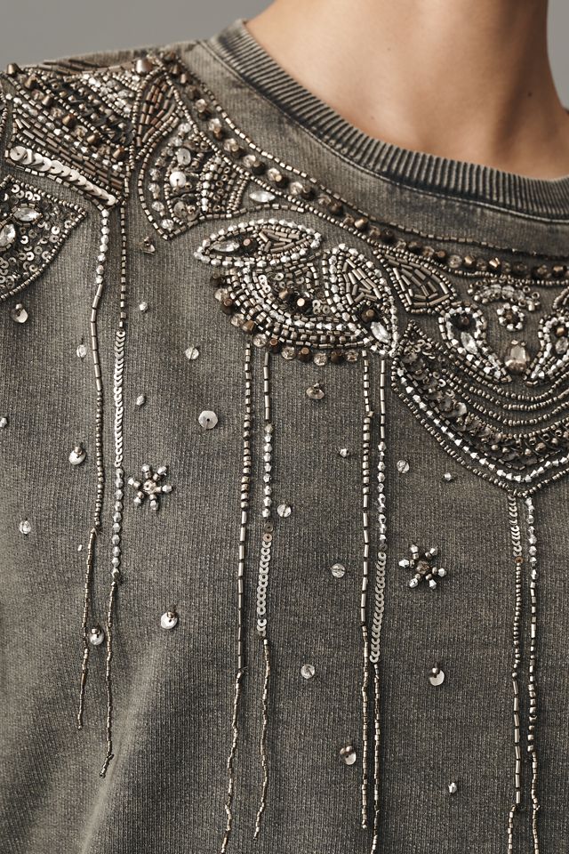 Pilcro Embellished Graphic Sweatshirt | Anthropologie