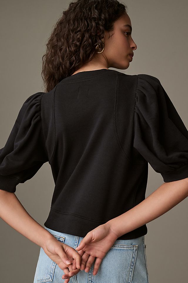 Maeve Short Puff-Sleeve Sweatshirt | Anthropologie Maeve Short Puff-Sleeve Sweatshirt | Anthropologie