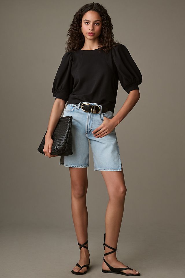 Maeve Short Puff-Sleeve Sweatshirt | Anthropologie Maeve Short Puff-Sleeve Sweatshirt | Anthropologie