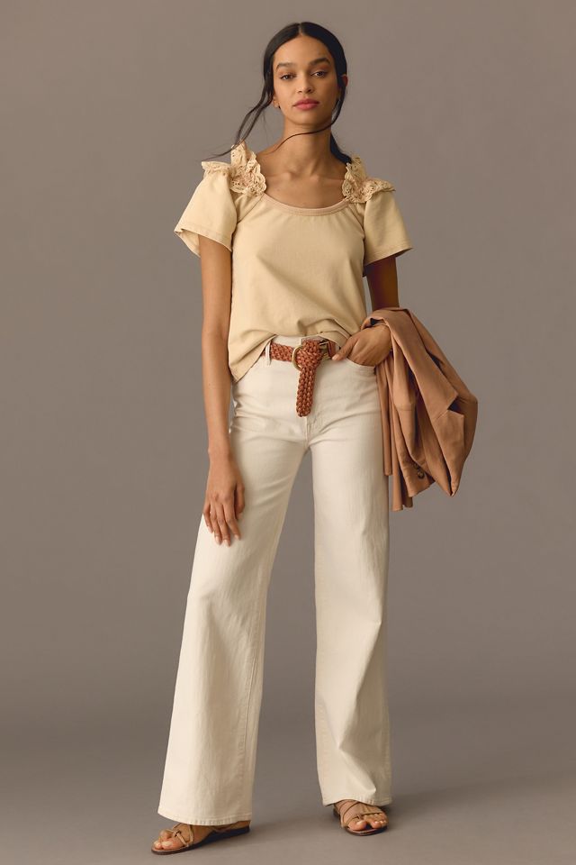 Pilcro Eyelet Ruffle Top | Anthropologie