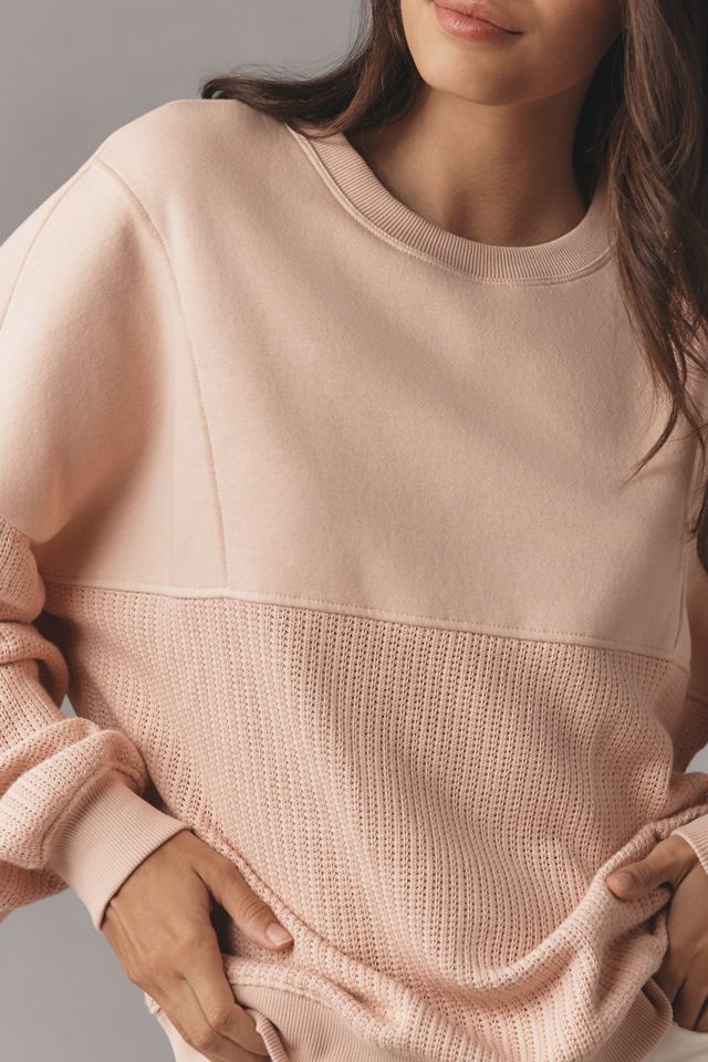 Pilcro Mixed Rib Sweatshirt | Anthropologie