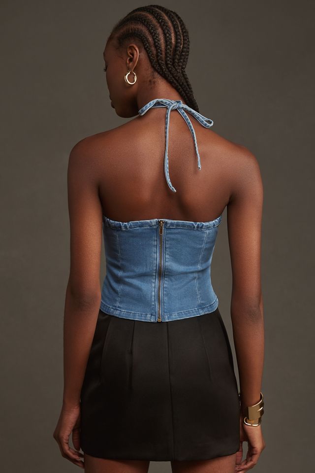Dolan Left Coast Denim Halter Top | Anthropologie
