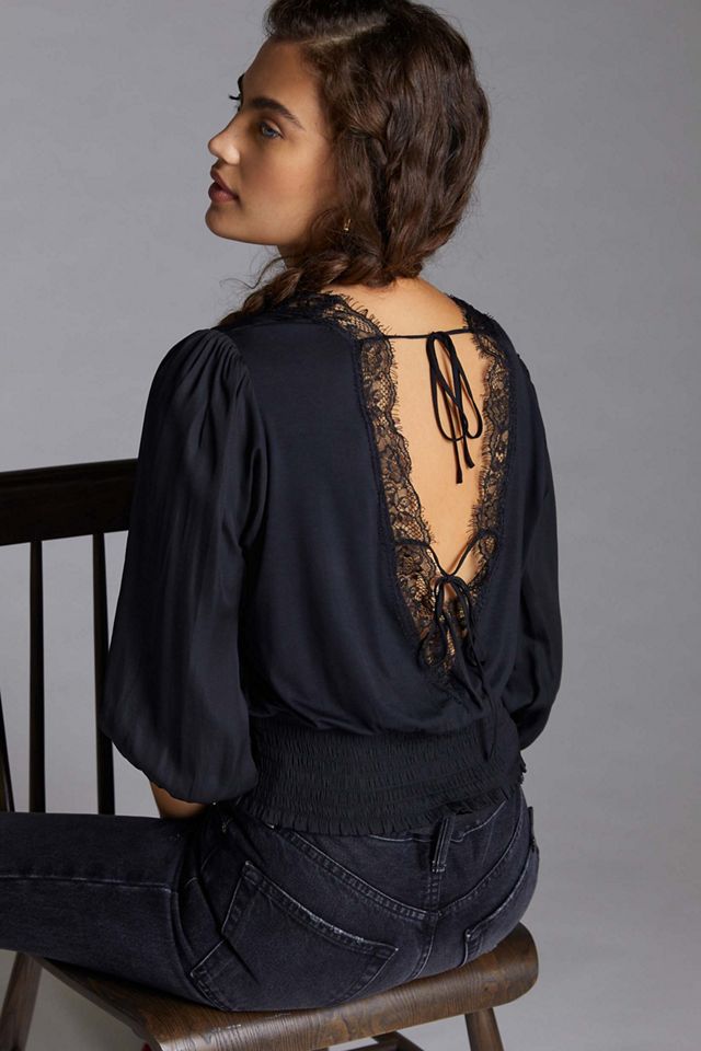 Dolan Left Coast Deep-V Lace Top | Anthropologie UK