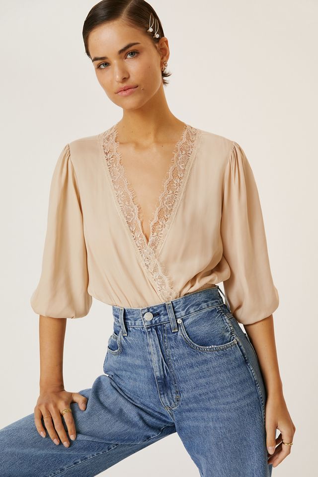 Deep-V Lace Top | Anthropologie