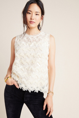 Regan Sequined Chevron Tank | Anthropologie