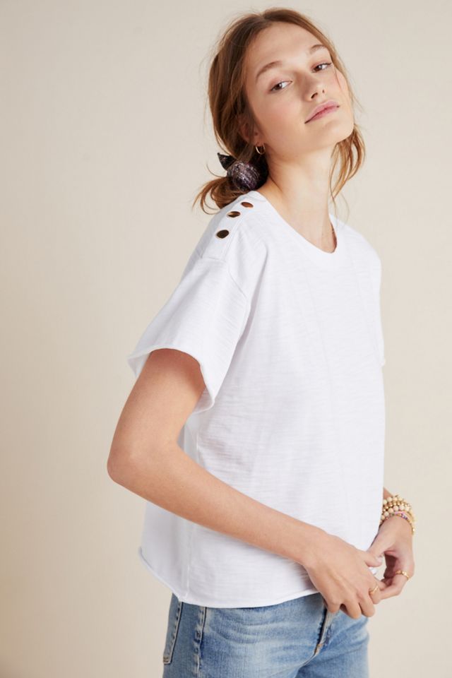 Terrin Snap-Shoulder Tee | Anthropologie