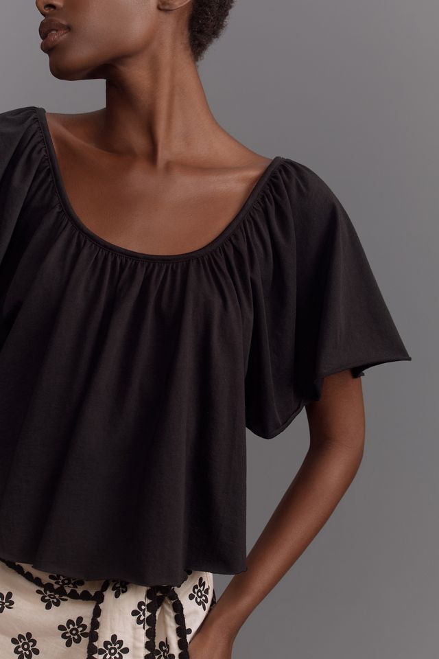 Nation Ltd Distressed Flocked Top