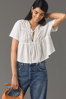 Nation Los Angeles Robin Tie-Front Top | Anthropologie