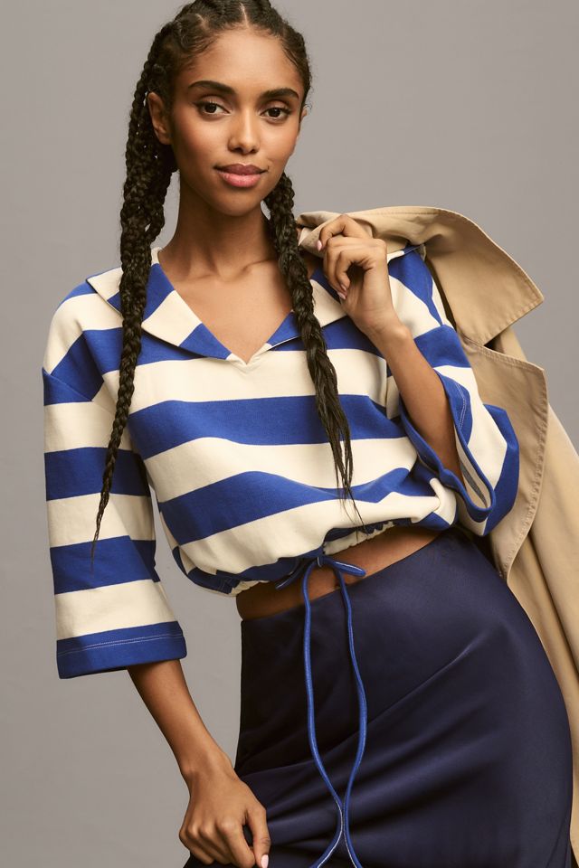 Sunday in Brooklyn Collared Structured Crop Top | Anthropologie